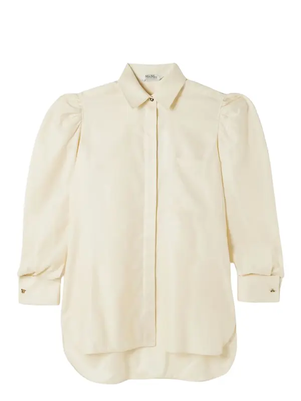 Max Mara Faraday Gathered Cotton Shirt - Ivory