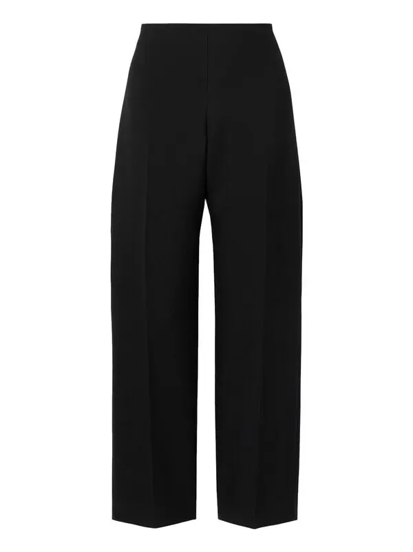 THE ROW Vesco Wool-crepe Straight-leg Pants - Black