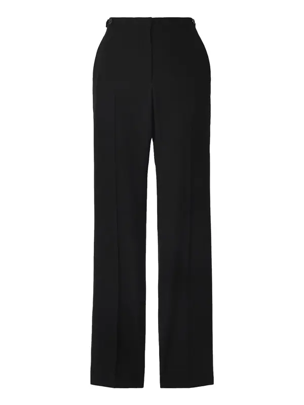 THE ROW Jesse Wool And Silk-blend Pants - Black