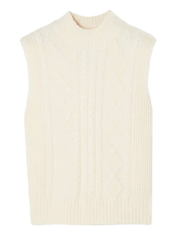 Varley Joilette Cable-knit Sweater Vest - Cream