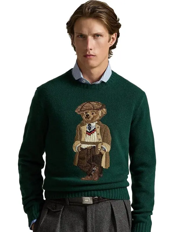 Ralph Lauren Polo Bear Intarsia-knit Sweater - Vintage Pine Charles