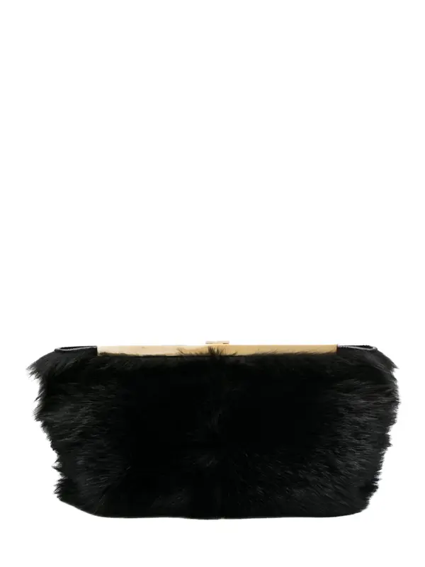 Khaite Aimee Shearling Clutch - Black