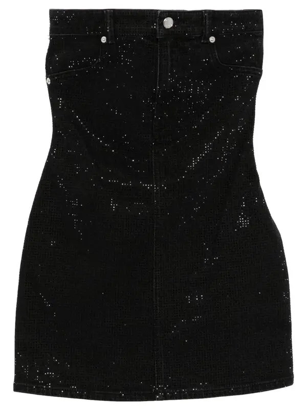 Alexander Wang Crystal Embellished Denim Dress - Black