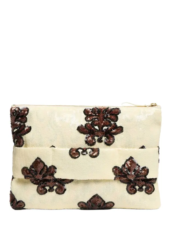 La DoubleJ Ruffle Clutch - Neutrals