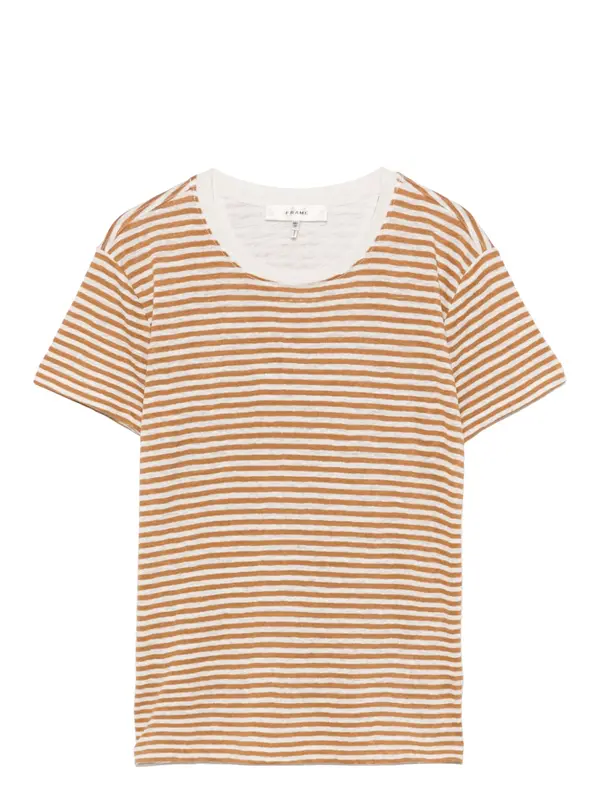 FRAME Striped T-shirt - Brown