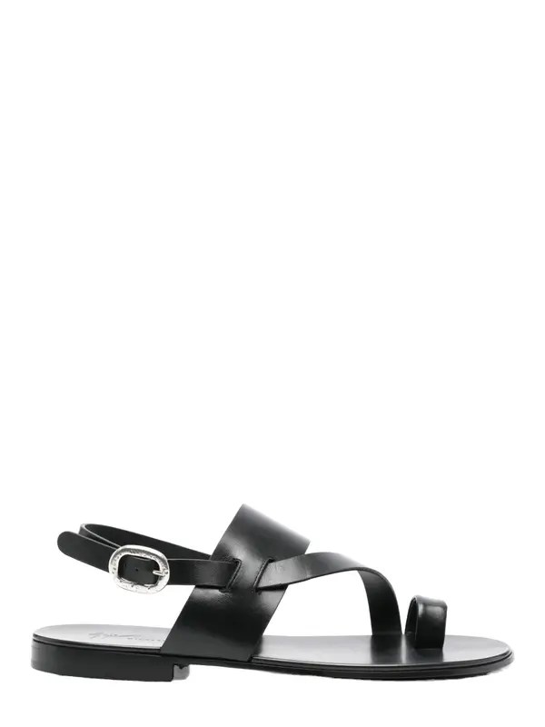 GIUSEPPE ZANOTTI Hezra Toe-loop Leather Sandals - Black
