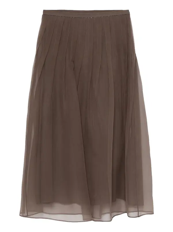 Brunello Cucinelli Pleated Skirt - Brown