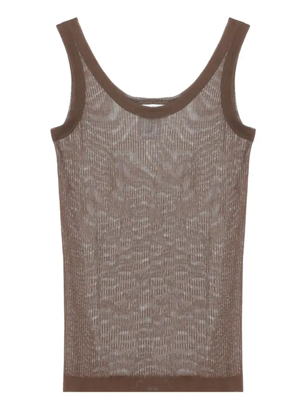 LEMAIRE Seamless Ribbed Tank Top - Brown
