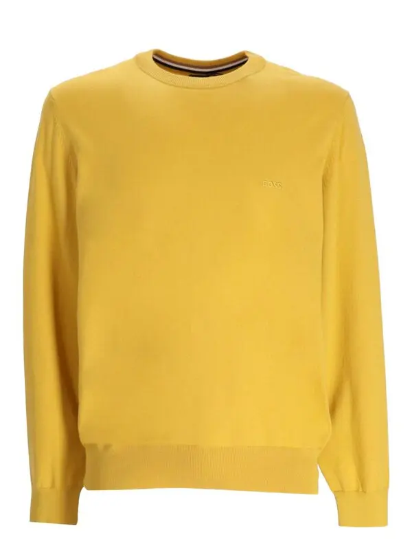 BOSS Logo-embroidered Jumper - Yellow