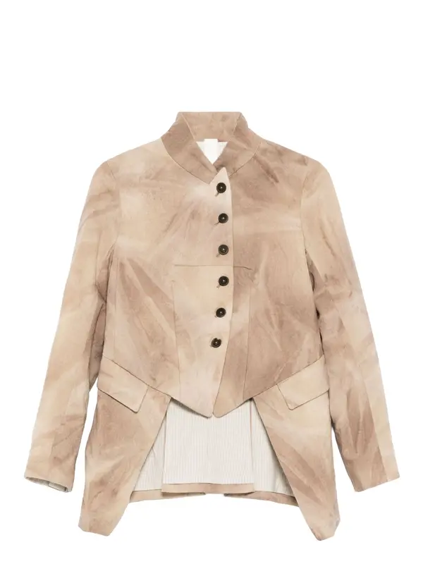 FORME D'EXPRESSION Distressed Off-centre Blazer - Brown