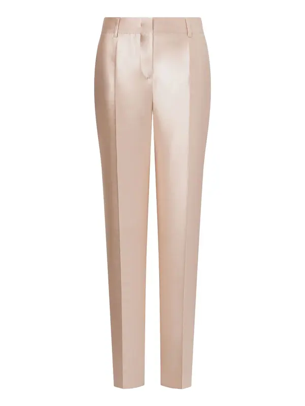 Alberta Ferretti Mikado Satin Trousers - Neutrals