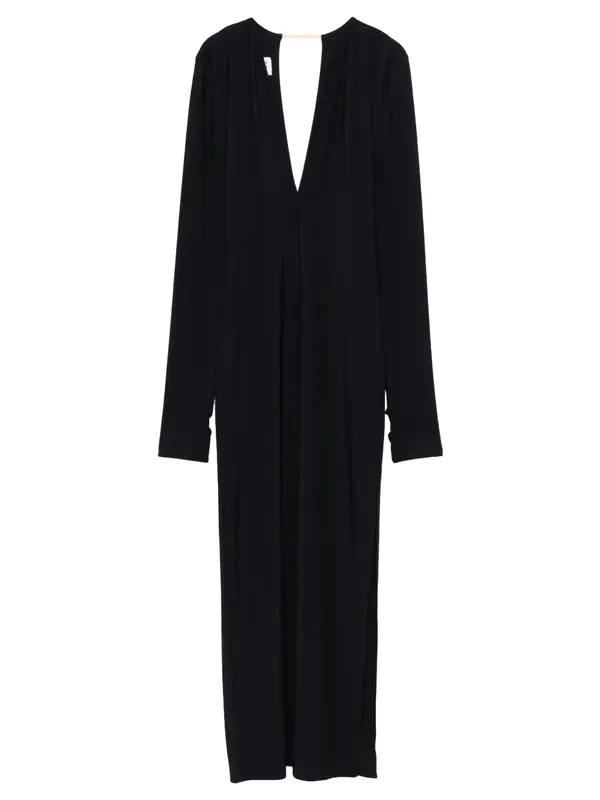 MAISON MARGIELA V-neck Maxi Dress - Black