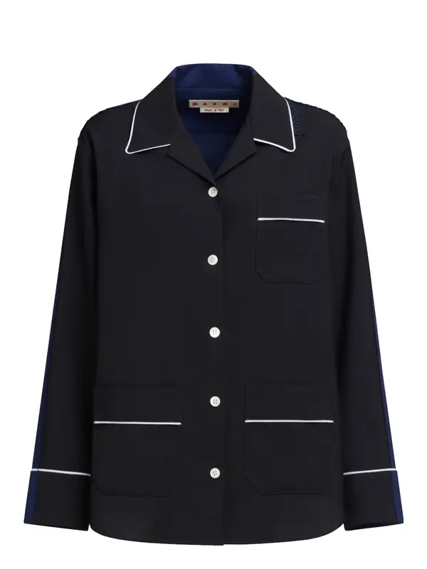 Marni Virgin Wool Pajama Shirt - Black