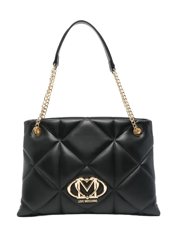 Moschino Logo-plaque Shoulder Bag - Black
