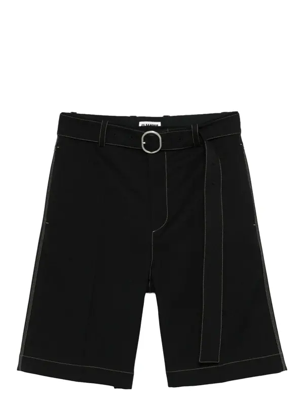 JIL SANDER Belted Shorts - Black
