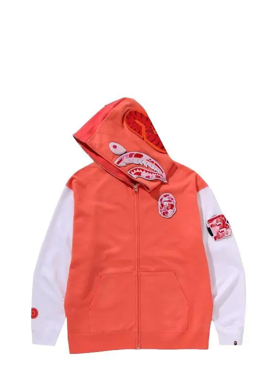 A BATHING APE Shark Full Zip Hoodie - Orange