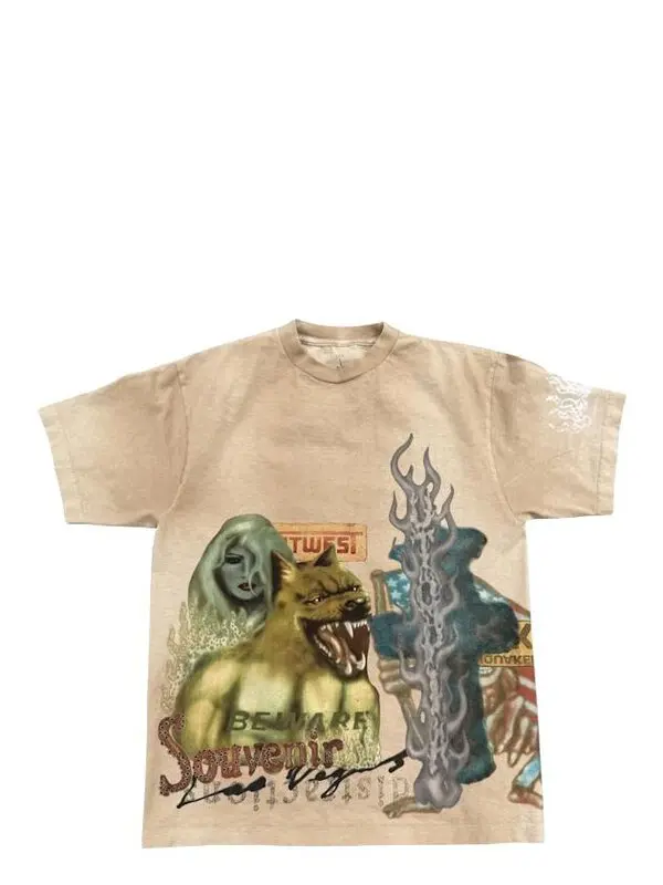 TRAVIS SCOTT Bazaar Souvenir Tee Shirt - Brown