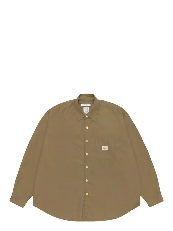 StÜssy X Our Legacy Work Shop Borrowed Shirt - Olive Nylon Ripstop