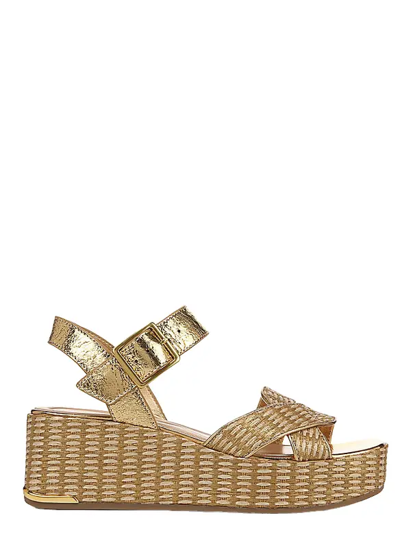 Franco Sarto Platform Buckle Heels - Gold