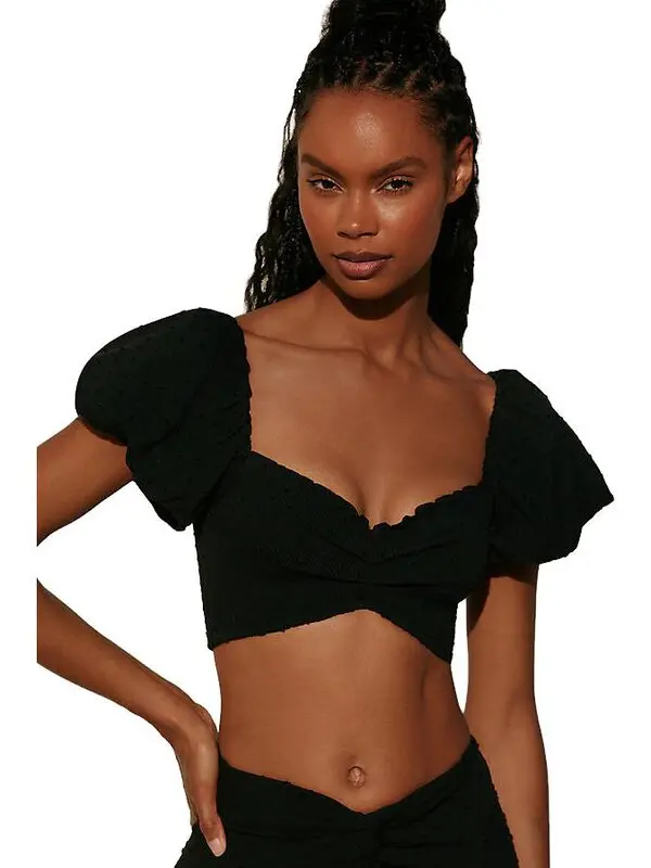 Peixoto Louisa Off-shoulder Crop Top - Black