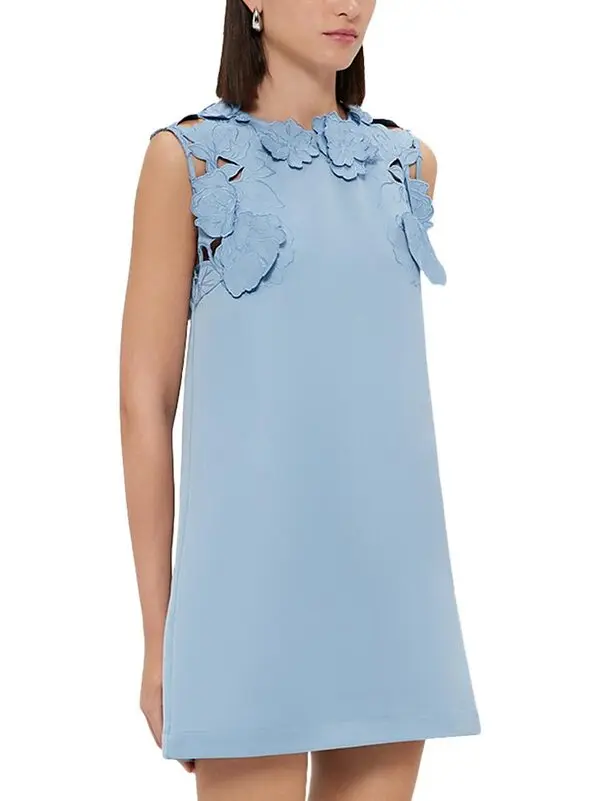 LEO LIN Blair Applique Mini Dress - Powder Blue