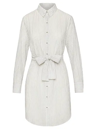 ANSEA Gauze Button Down Dress - White