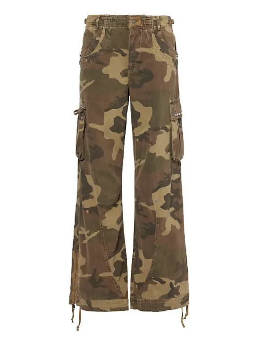JADED LONDON Trooper Camo Straight-leg Trousers - Khaki