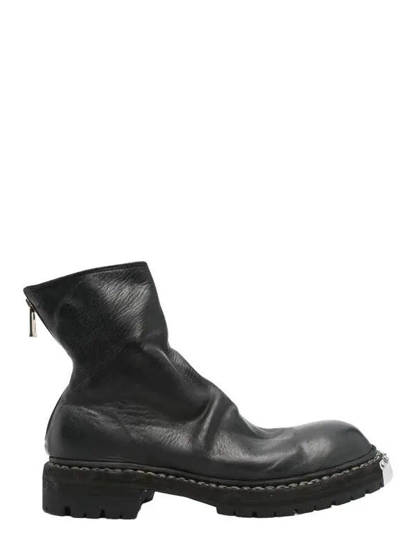 Guidi Back Zip Big Daddy Boot Shoes - Black