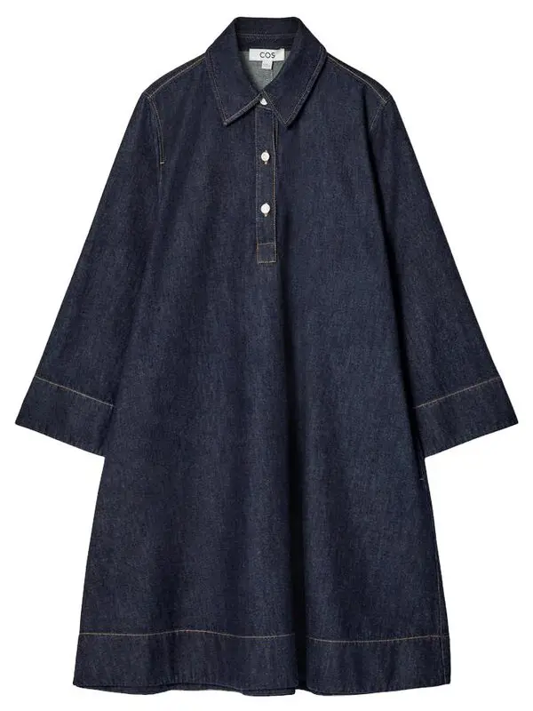 Cos A-line Mini Shirt Dress - Dark Blue