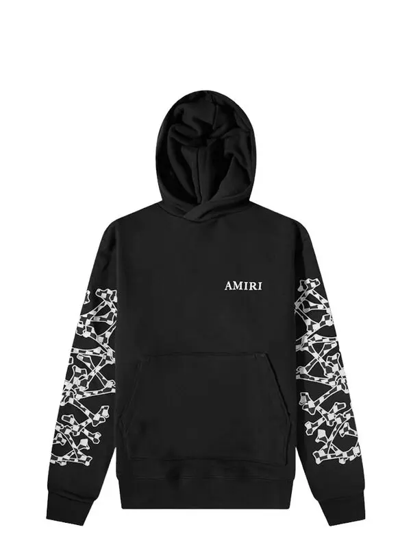 Amiri Checkered Bones Hoodie - Black