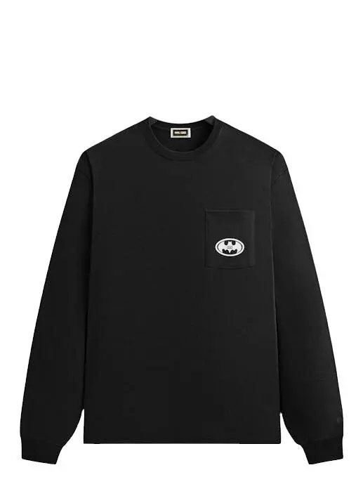 Kith X Batman History Vintage Pocket Long Sleeve Tee Shirt - Black
