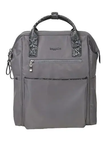 BAGGALLINI Laptop Backpack - Smoke/faux Python Trim