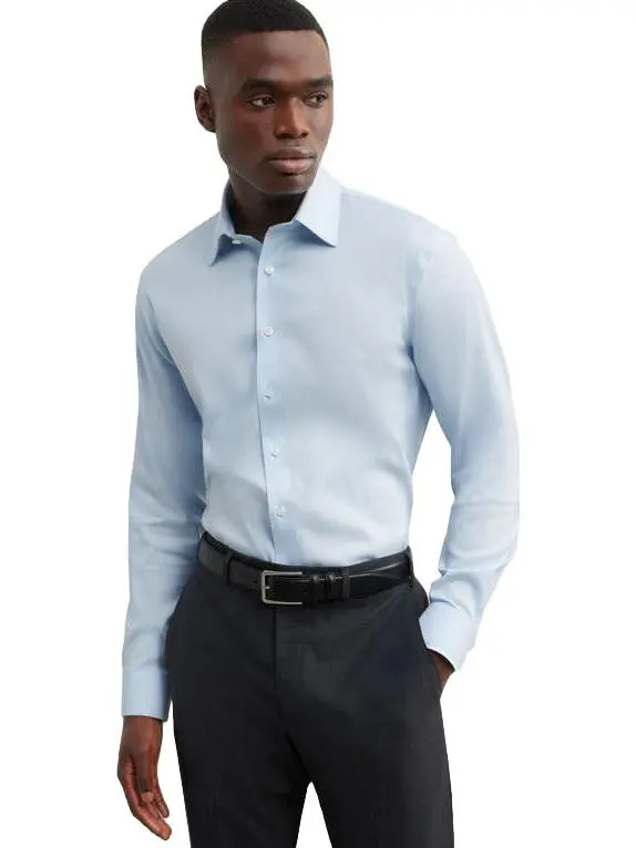 Nordstrom Trim Fit Solid Premium Performance Dress Shirt - Blue Skyway