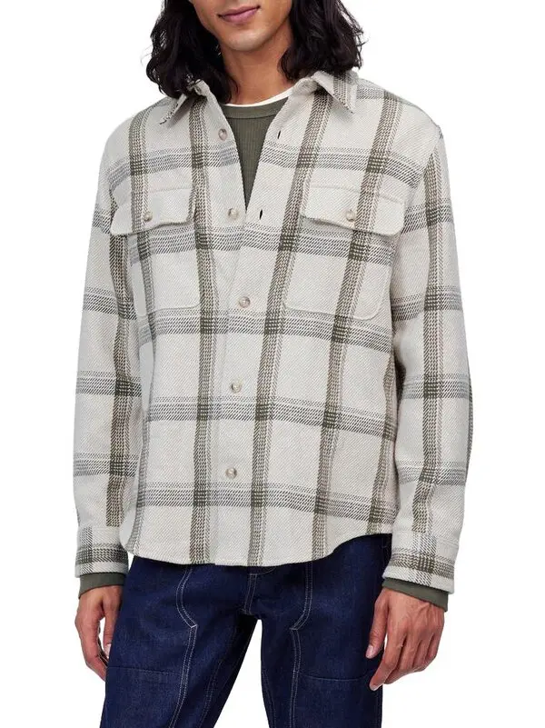 Madewell Plaid Cotton Blend Flannel Button-up Shirt - Bleached Canvas Heather