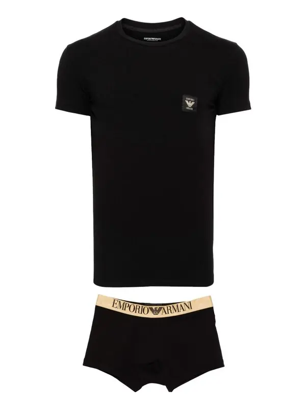 Emporio Armani Logo-patch T-shirt - Black