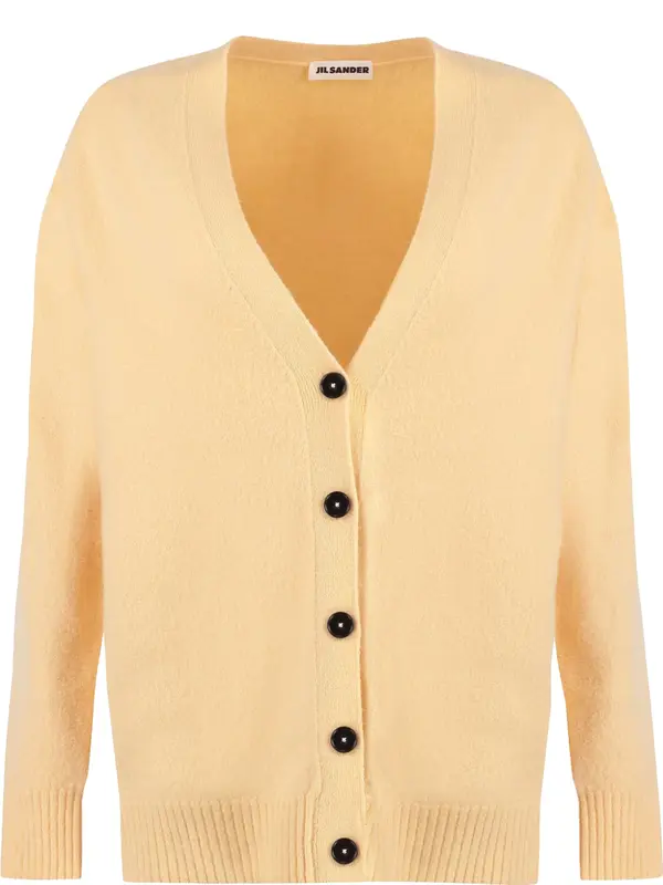 JIL SANDER Merino Wool Cardigan - Neutrals