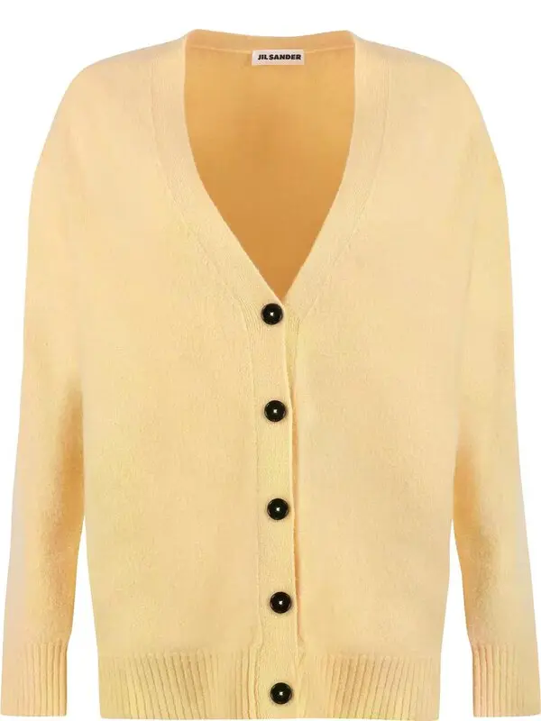 JIL SANDER Merino Wool Cardigan - Yellow