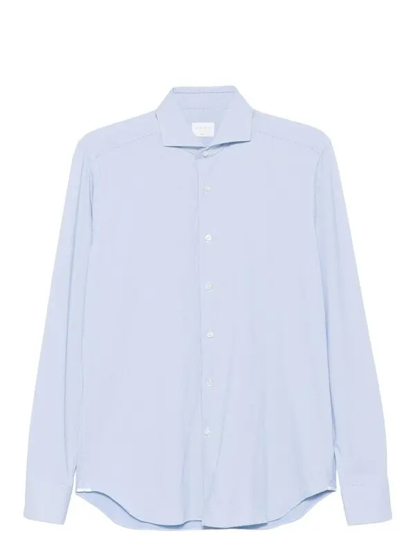 XACUS Patterned-jacquard Shirt - Blue