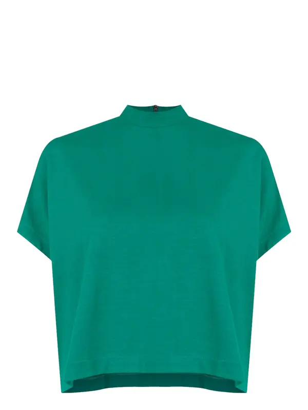 LENNY NIEMEYER Mock-neck Cropped T-shirt - Green