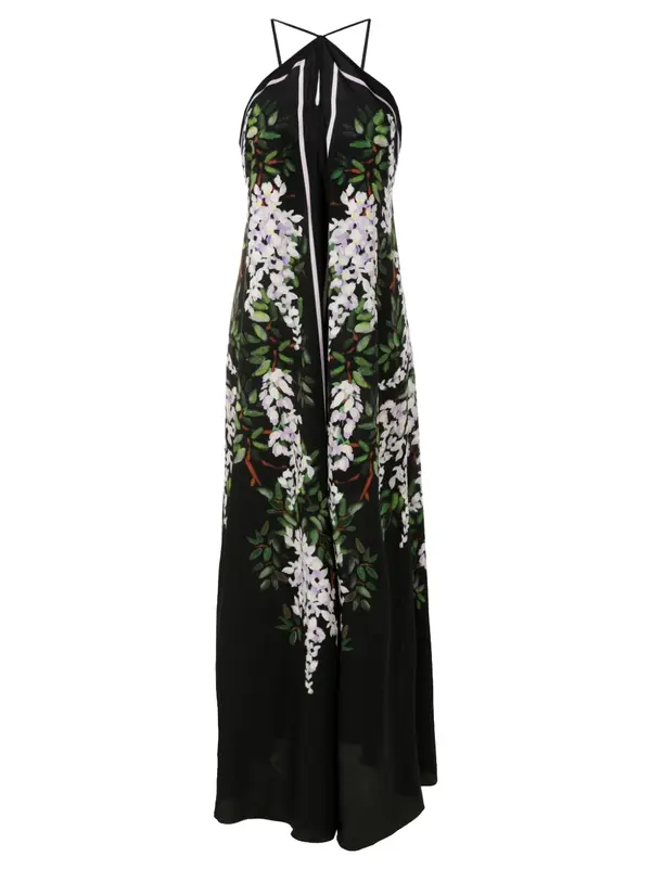 LENNY NIEMEYER Glicinia Silk Halterneck Maxi Dress - Black
