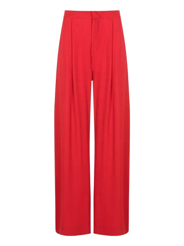 LENNY NIEMEYER Pleat-detailed Wide-leg Trousers - Red