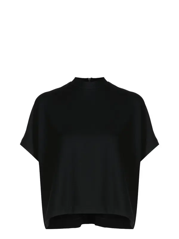 LENNY NIEMEYER Mock Neck Cropped T-shirt - Black