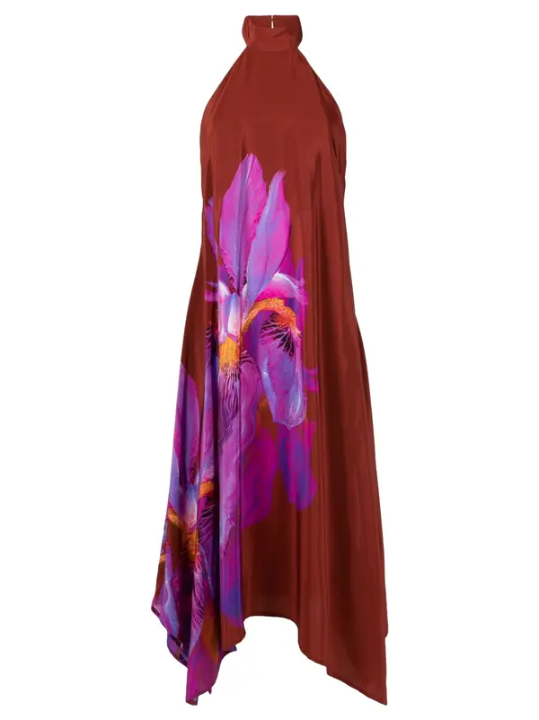 LENNY NIEMEYER Orchid-print Silk Dress - Brown