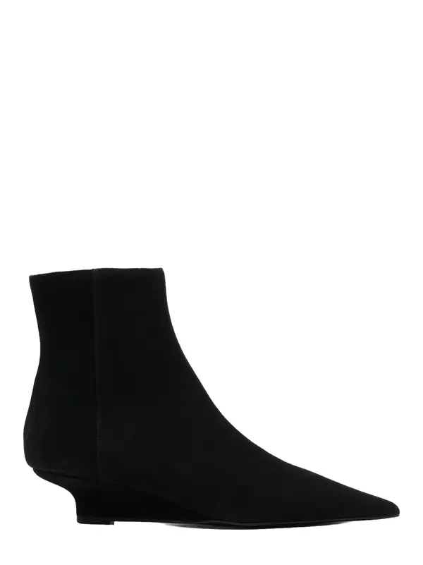 TOTEME 50mm Suede Ankle Boots - Black
