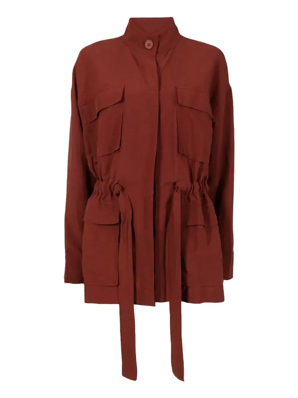 LENNY NIEMEYER Drawstring Shirt Jacket - Brown