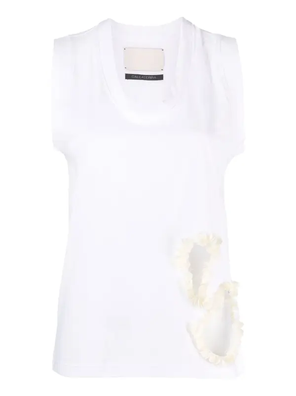 CALCATERRA Cut-out Cotton Vest - White
