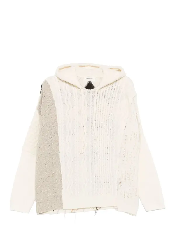 ATOMO FACTORY Panelled Knit Sweater - White