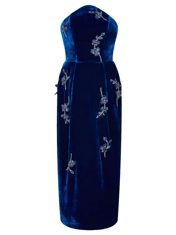 Sabina Bilenko Lisa Velvet Dress - Blue