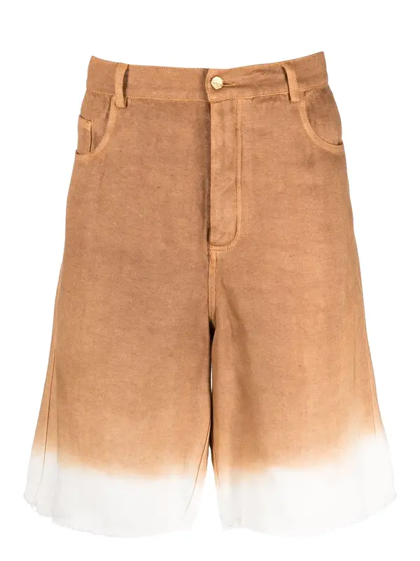 FEDERICO CURRADI Tie-dye Denim Shorts - Brown
