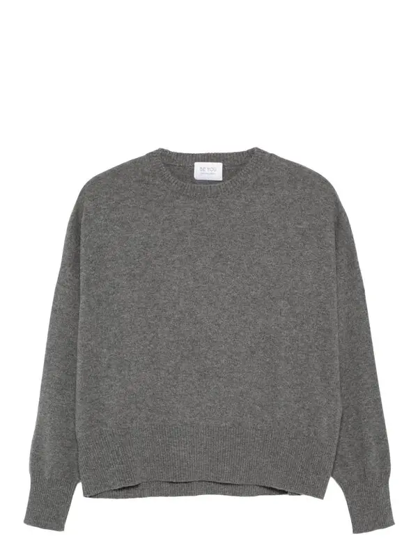 BEYOU Cashmere Crew Neck Sweater - Grey
